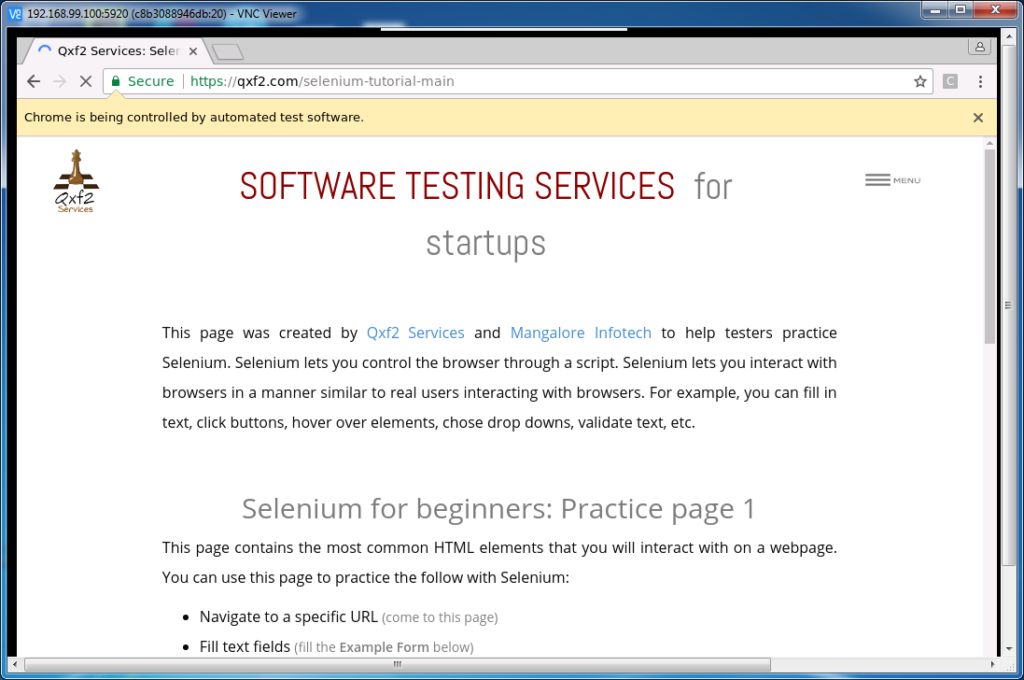 View A Docker Containers Display Using Vnc Viewer Qxf2 Blog